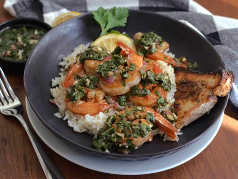 Basil Chimichurri Shrimp - easy 20 minute recipe - A Gouda Life