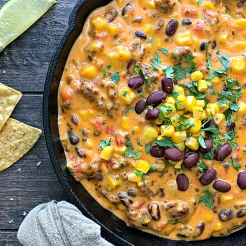Cowboy Queso Dip - loaded spicy cheese dip - A Gouda Life