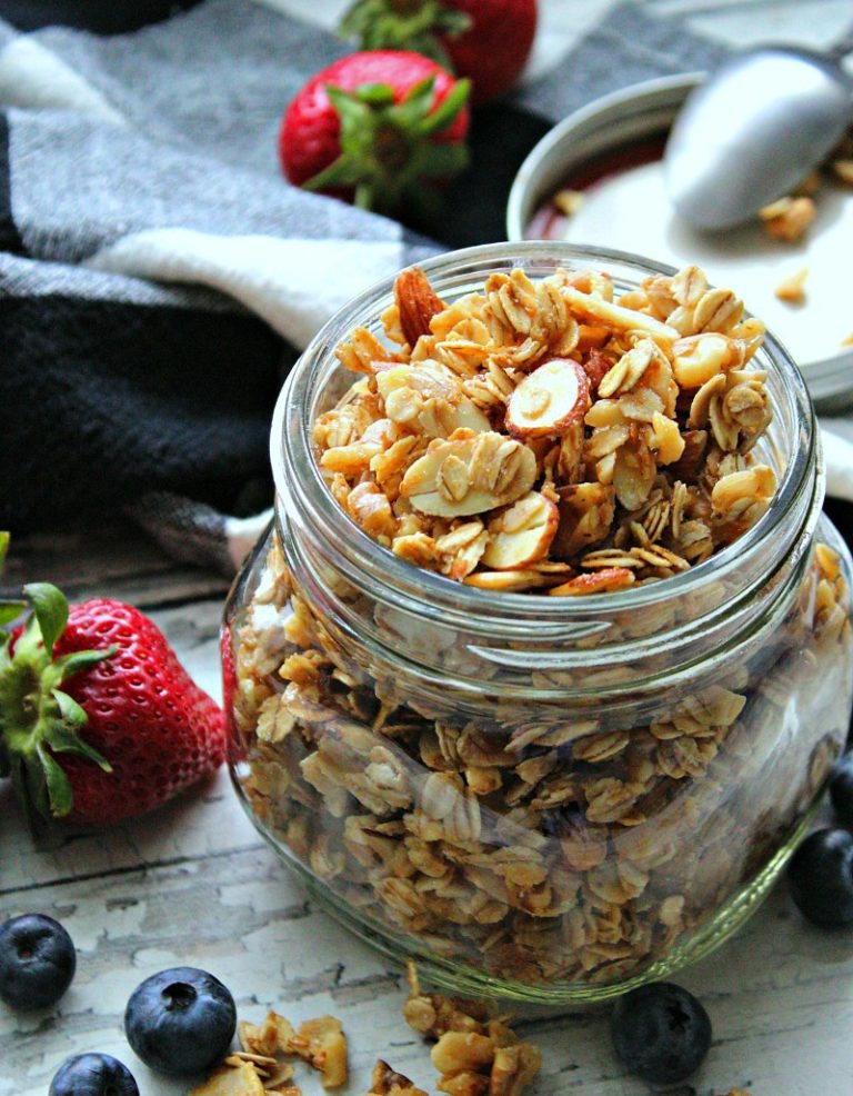 Easy Homemade Granola ~ loaded with oats and nuts ~ A Gouda Life