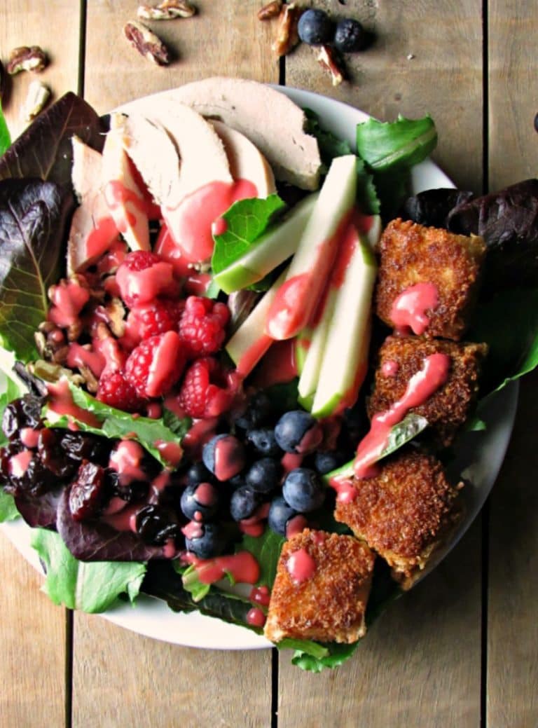 Michigan Salad ~ fresh ingredients + raspberry vinaigrette ~ A Gouda Life