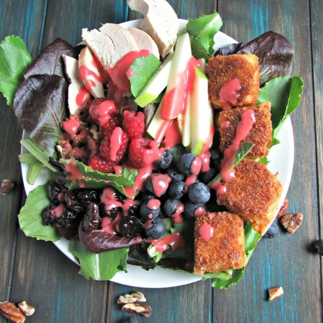Michigan Salad ~ fresh ingredients + raspberry vinaigrette ~ A Gouda Life