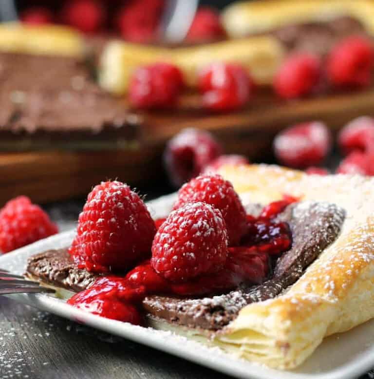 Nutella Puff Pastry with raspberry sauce - A Gouda Life