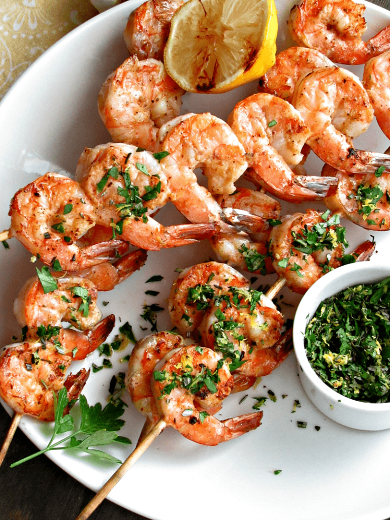 Grilled Shrimp Scampi ~ grilled version of the classic ~ A Gouda Life
